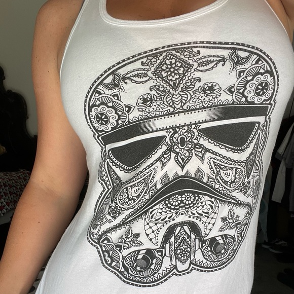 Disney | Tops | Star Wars Storm Trooper Tattoo Floral Tank | Poshmark